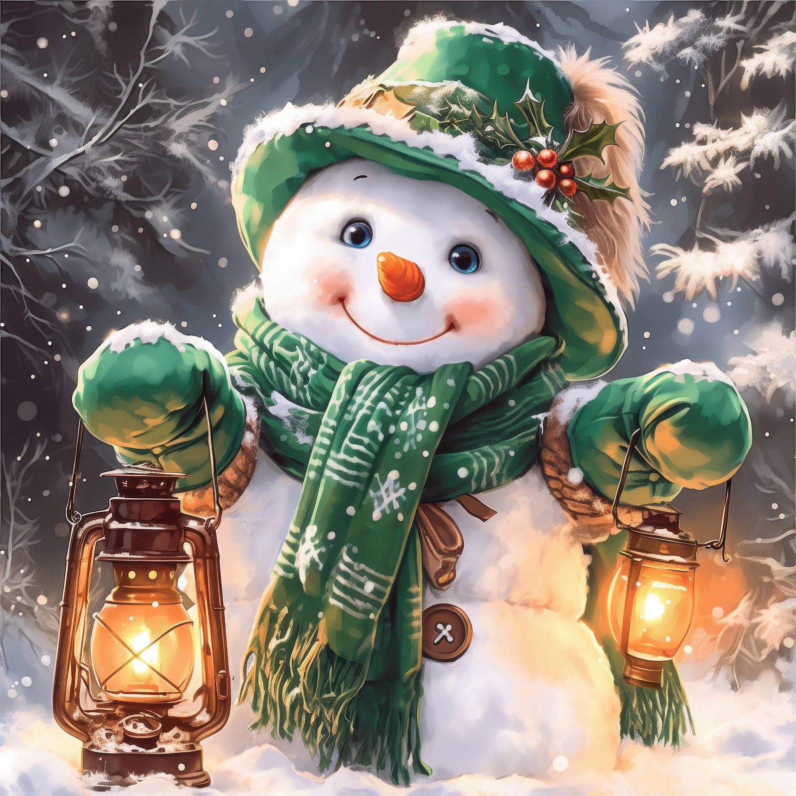 10 Merry Christmas Snowman Clipart Bundle, Festive Holiday Illustration ...