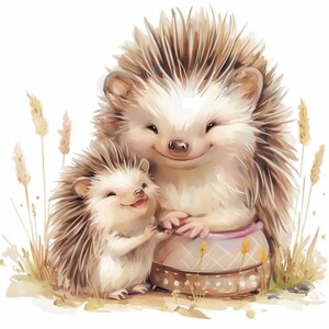 10 Woodland Porcupine Clipart Bundle, Forest Animal Illustration ...