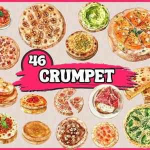 46 Crumpet Clipart | British Food Illustrations | Printable Watercolor ...