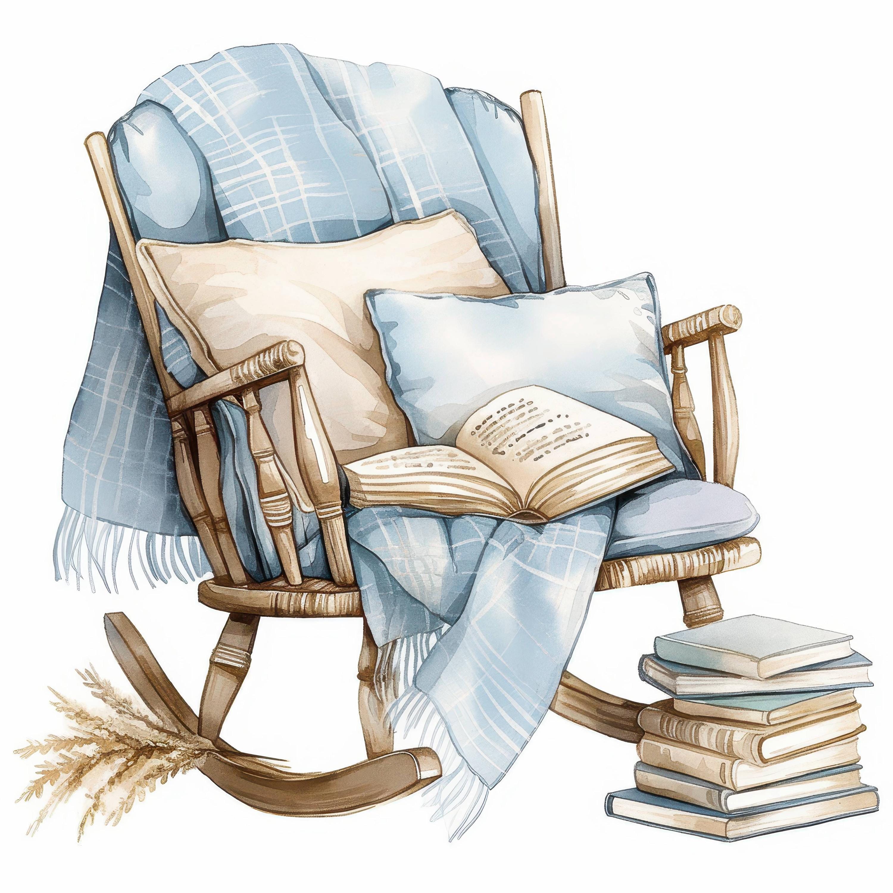 16 Winter Rocking Chair Clipart Bundle, Fireside Relaxation ...