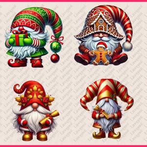 18 PNG Christmas Gnome Clipart | Cute Gnome, Gnome Bundle, Christmas ...