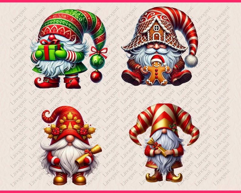 18 PNG Christmas Gnome Clipart | Cute Gnome, Gnome Bundle, Christmas ...