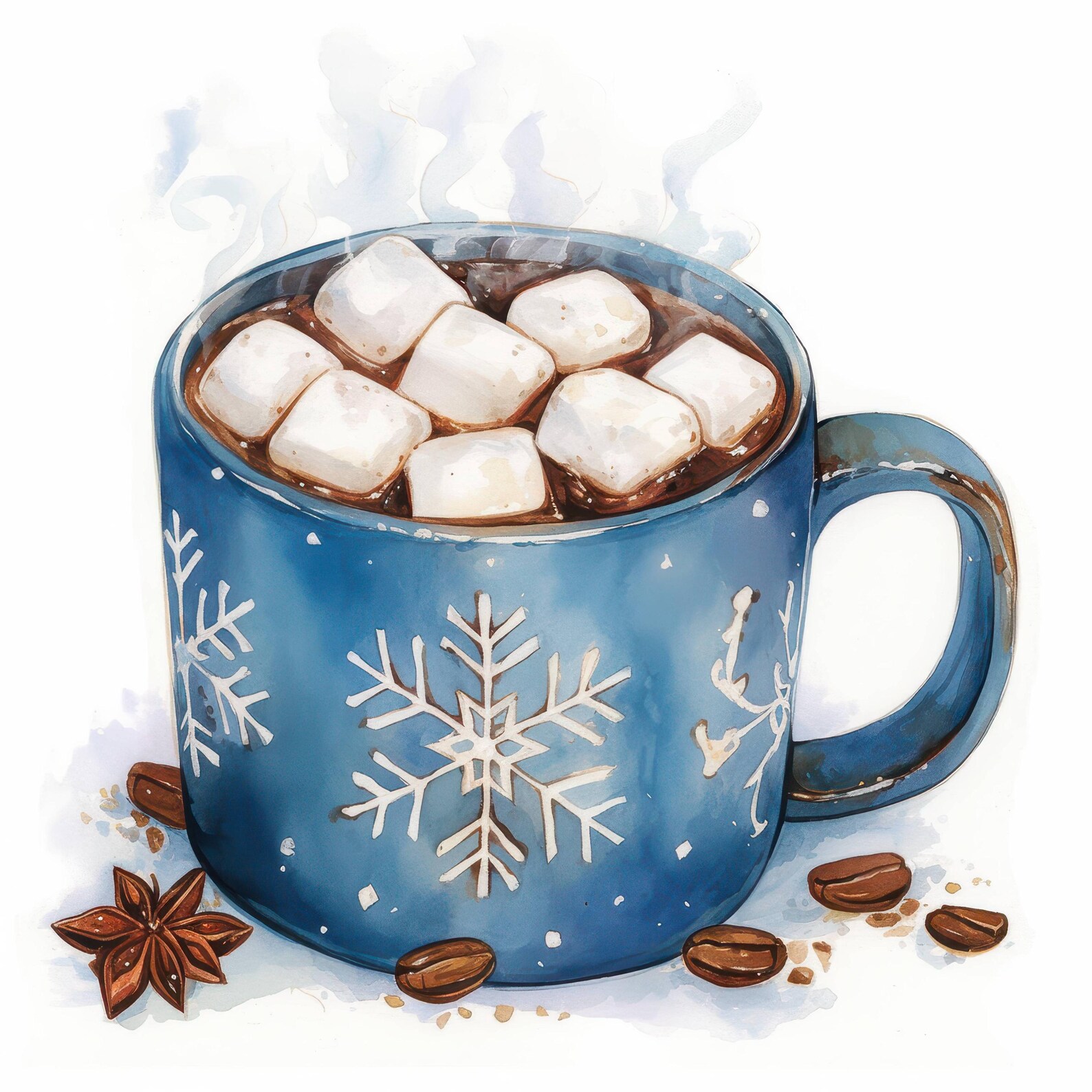 10 Hot Cocoa Mug Clipart Bundle, Warm Winter Mug Illustration ...