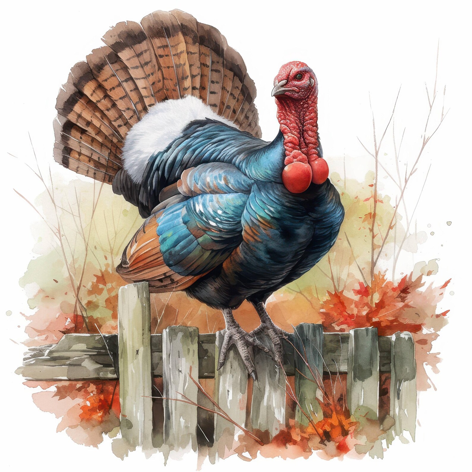 10 Turkey Farm Clipart Bundle, Rustic Poultry Artwork, Printable ...