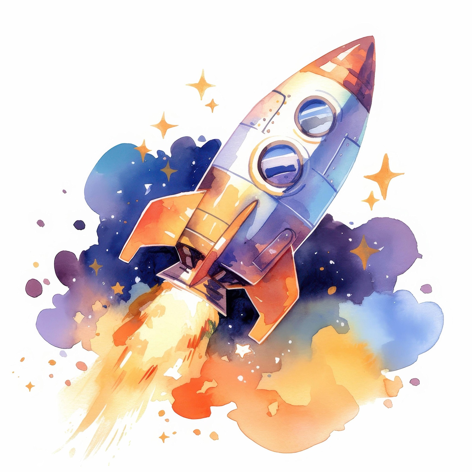 21 Space Rocket Clipart Bundle, Fun Outer Space Illustration, Printable ...