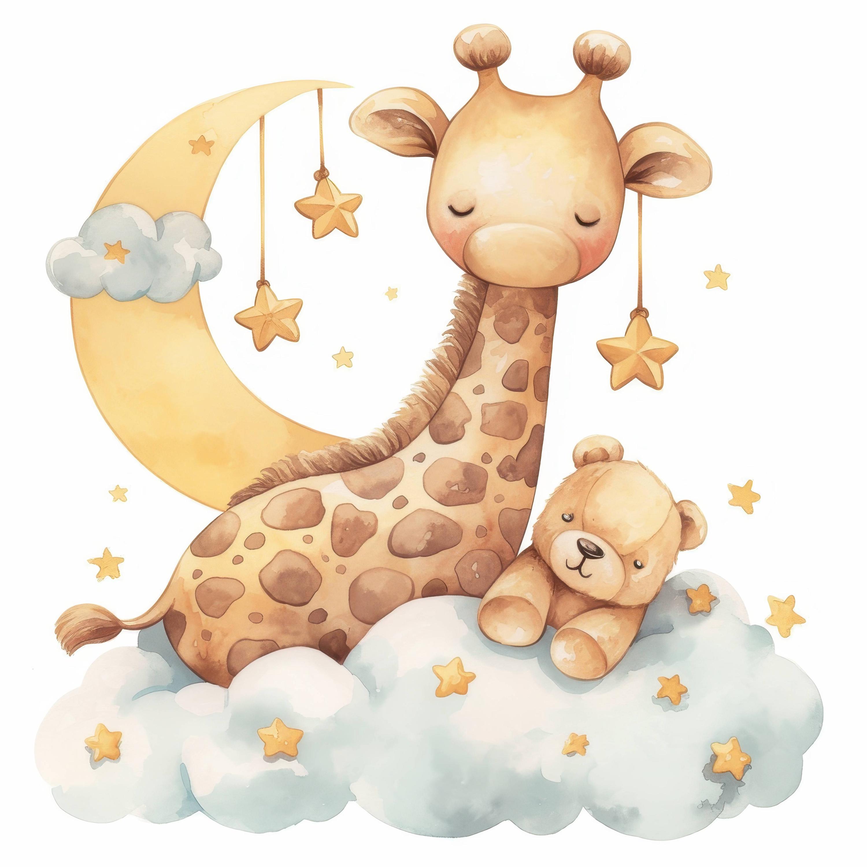 11 Baby Giraffe Clipart Bundle, Cute Safari Animal Illustration ...