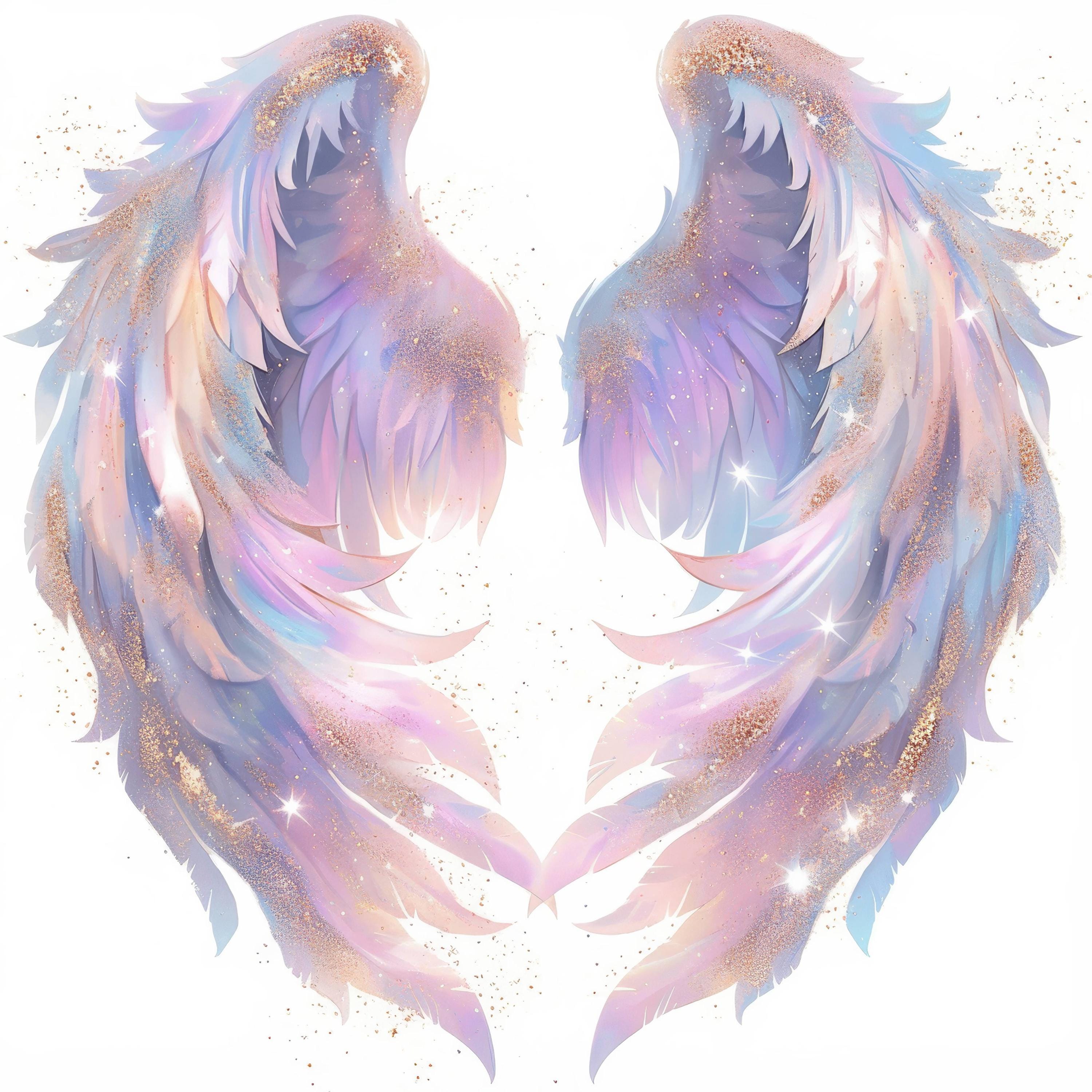 16 Angel Wings Clipart Bundle, Celestial Ethereal Wings Illustration ...