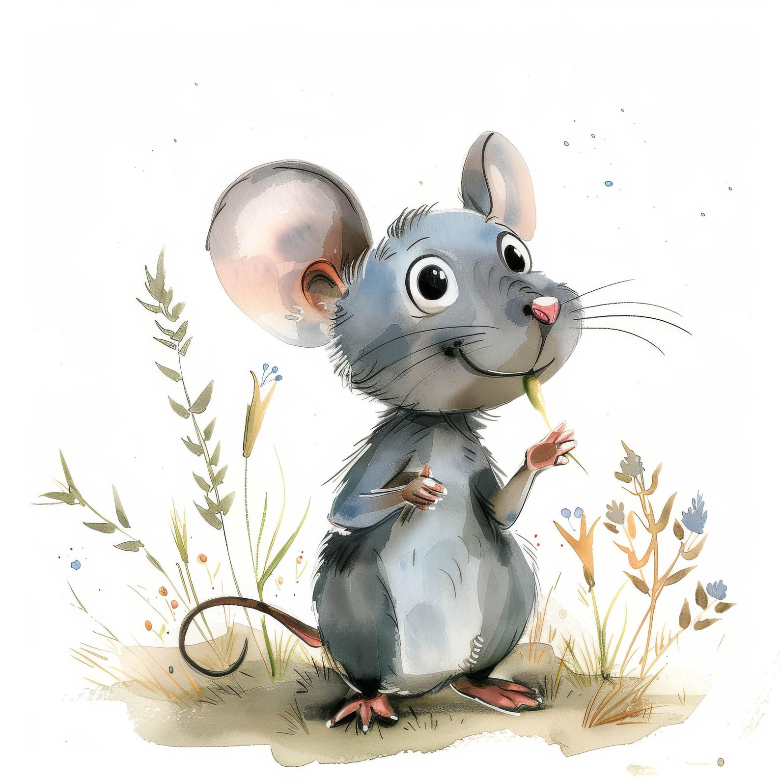 Cute Mouse Drawing Clipart 10 High Res Watercolor Jpgs for Junk ...