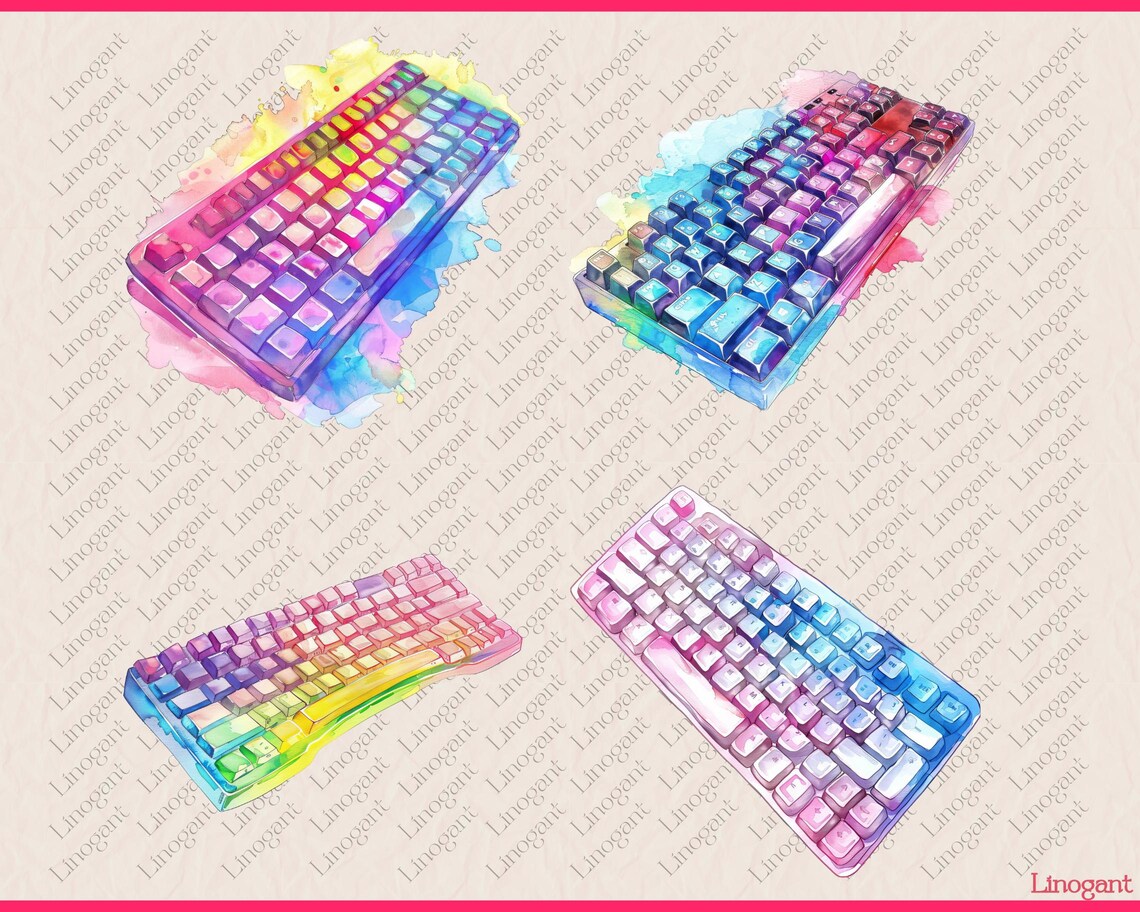 19 PNG Keyboard With Rainbow Colors Clipart, Gaming Keyboard Clipart ...