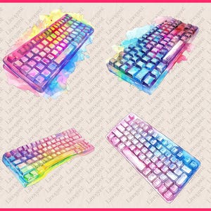 19 PNG Keyboard With Rainbow Colors Clipart, Gaming Keyboard Clipart ...