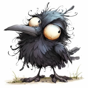 Frazzled Colorful Crow Clip Art 10 High Res Watercolor Jpgs Junk ...