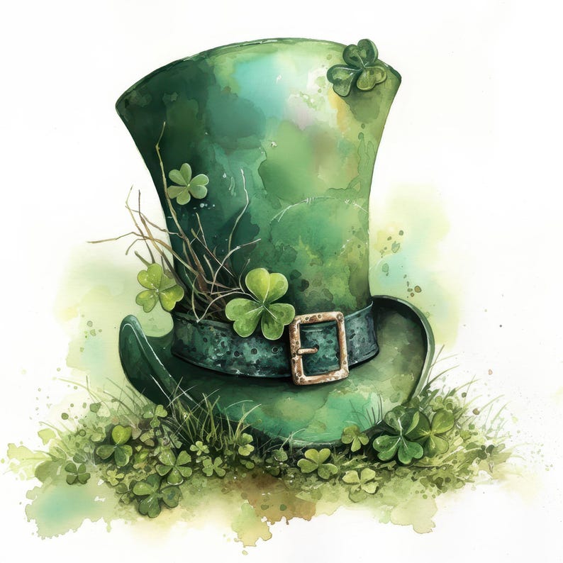 10 Leprechaun Hat Clipart Bundle, St. Patrick’s Day Accessory ...
