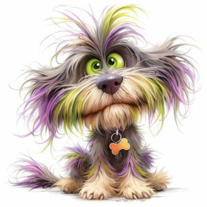 Quirky Messy Dog Clipart 12 High Res Watercolor Jpgs for Junk ...