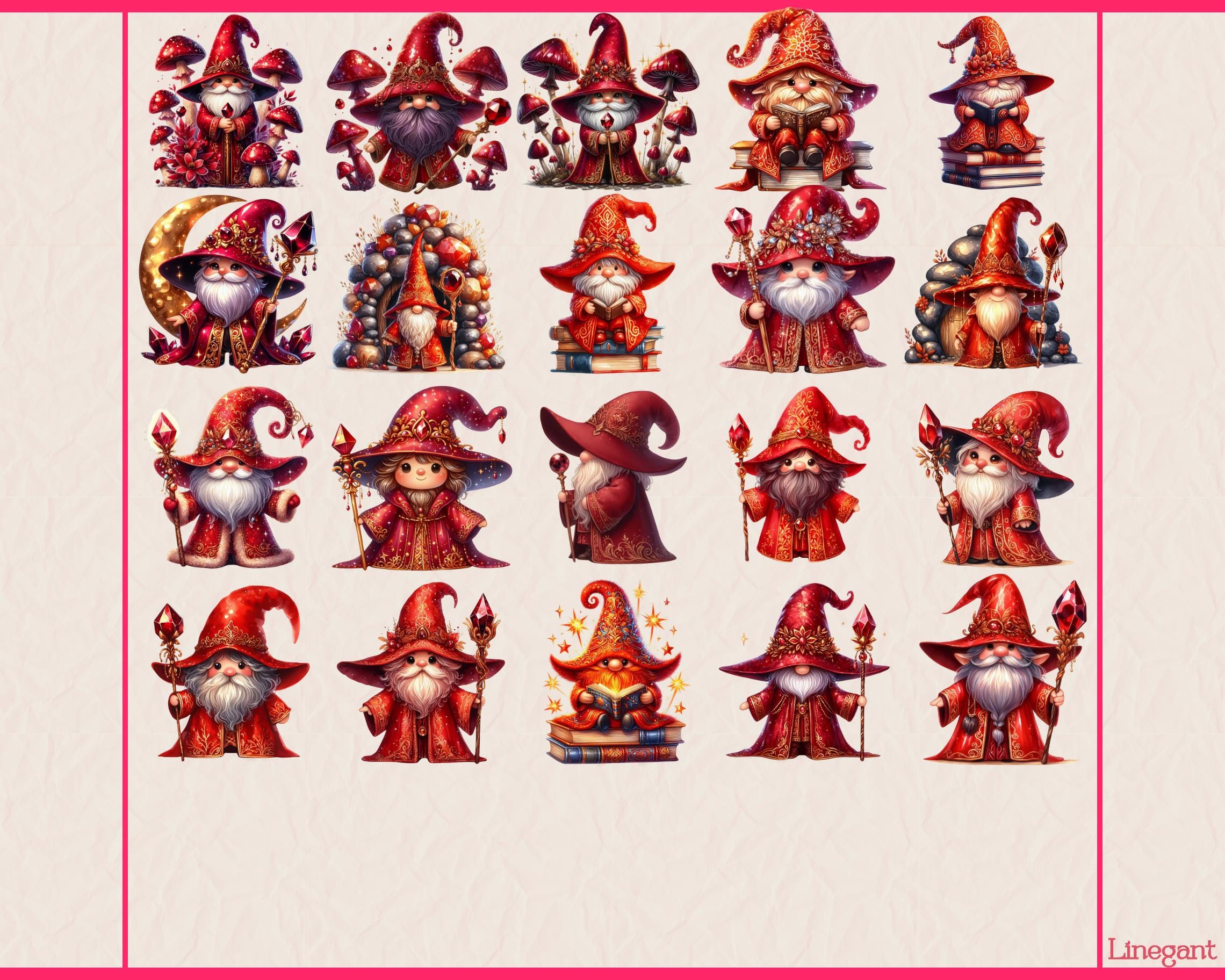 20 PNG Cute Wizard Gnomes Clipart Cute Gnome, Enchanted Gnome, Magical ...