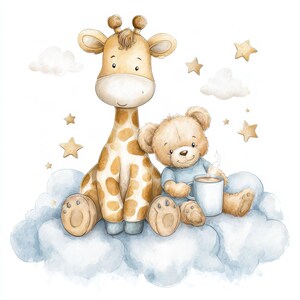 11 Baby Giraffe Clipart Bundle, Cute Safari Animal Illustration ...