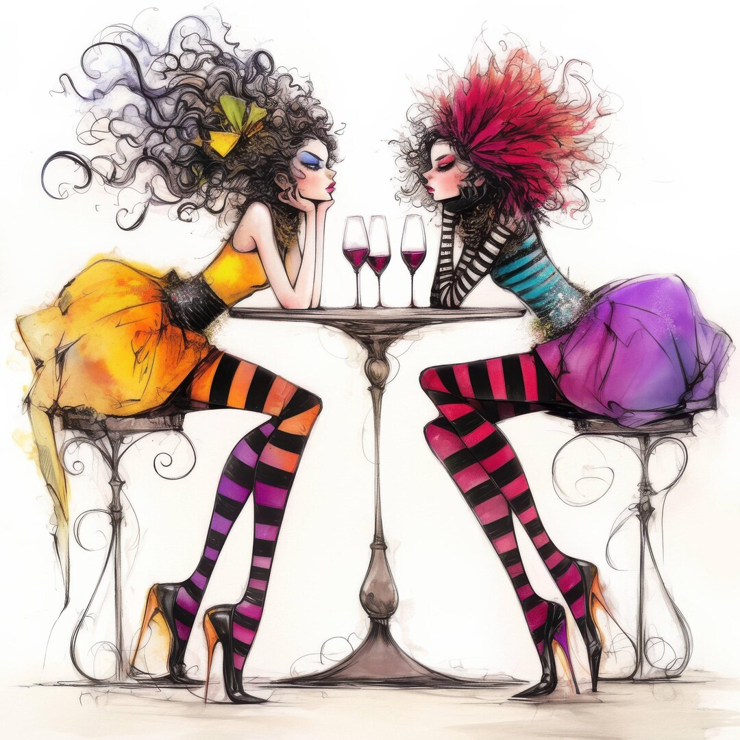 Whimsical Gossip Clip Art 12 High Res Watercolor Jpgs for Junk Journals, Scrapbooking, Card ...