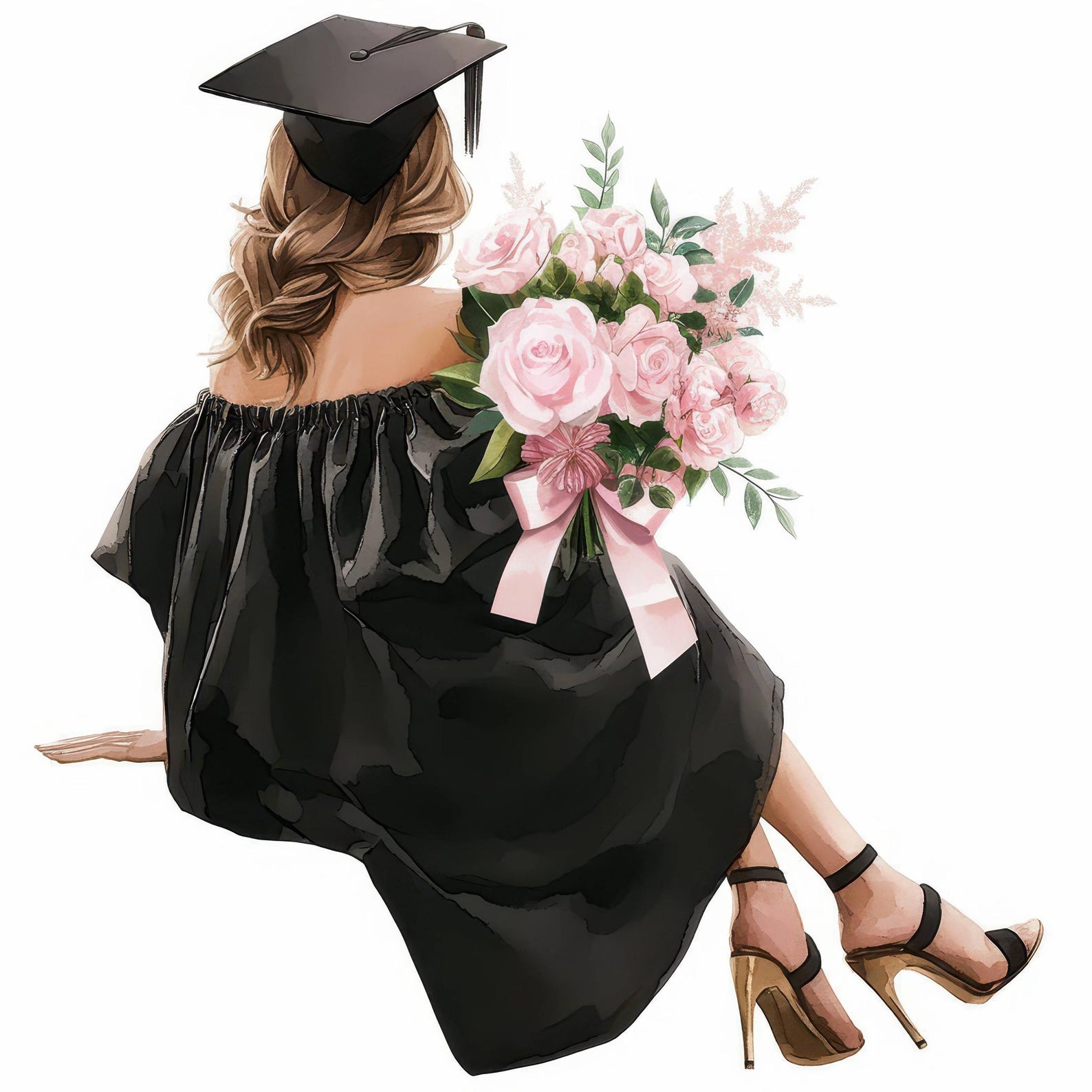 11 Girl Graduation Clipart Bundle, Student Academic Celebration ...