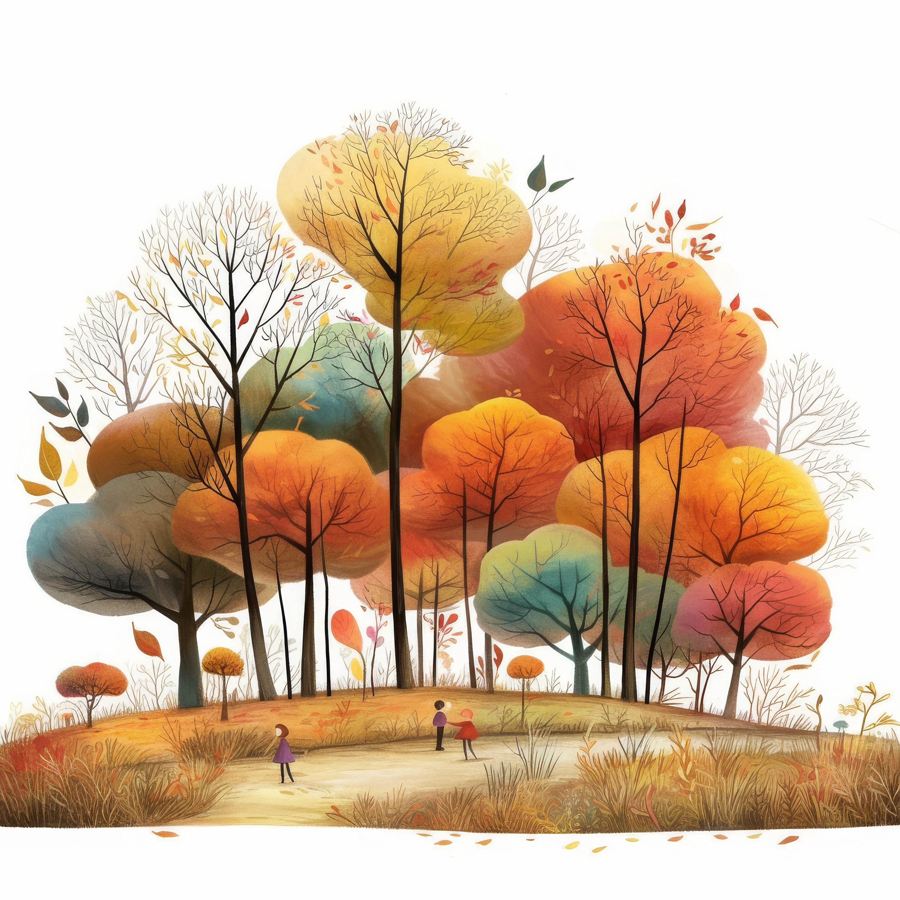 Rustic Fall Trees Clip Art 10 High Res Watercolor Jpgs for Junk ...