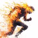18 Running Man Fire Trail Clipart Bundle, Dynamic Flame Motion ...
