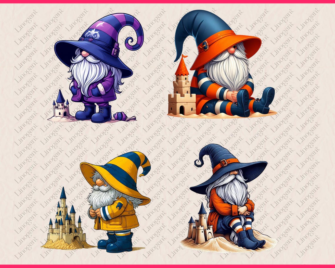 17 PNG Sand Castle Gnomes Clipart, Cute Gnome, Summer Gnome, Gnome ...