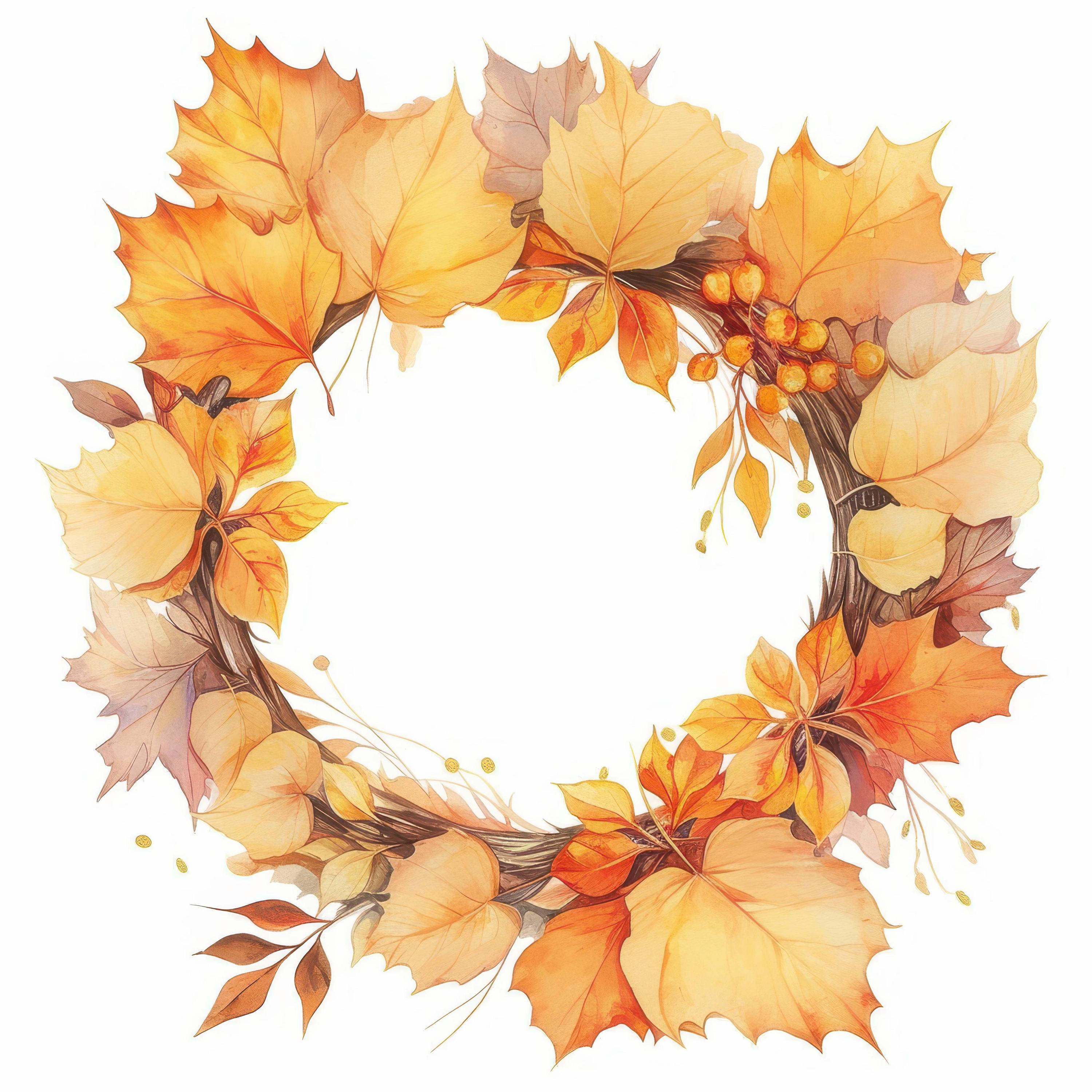 11 Fall Frame Clipart Bundle, Autumn Leaves Border Illustration ...