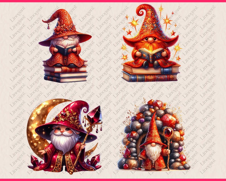 20 PNG Cute Wizard Gnomes Clipart Cute Gnome, Enchanted Gnome, Magical ...