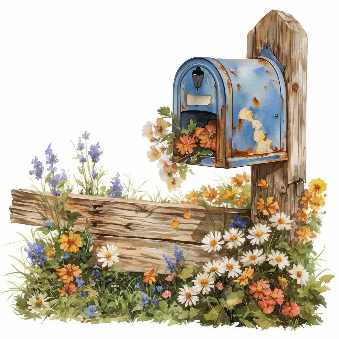 10 Rural Mail Clipart Bundle, Vintage Country Post Illustration ...