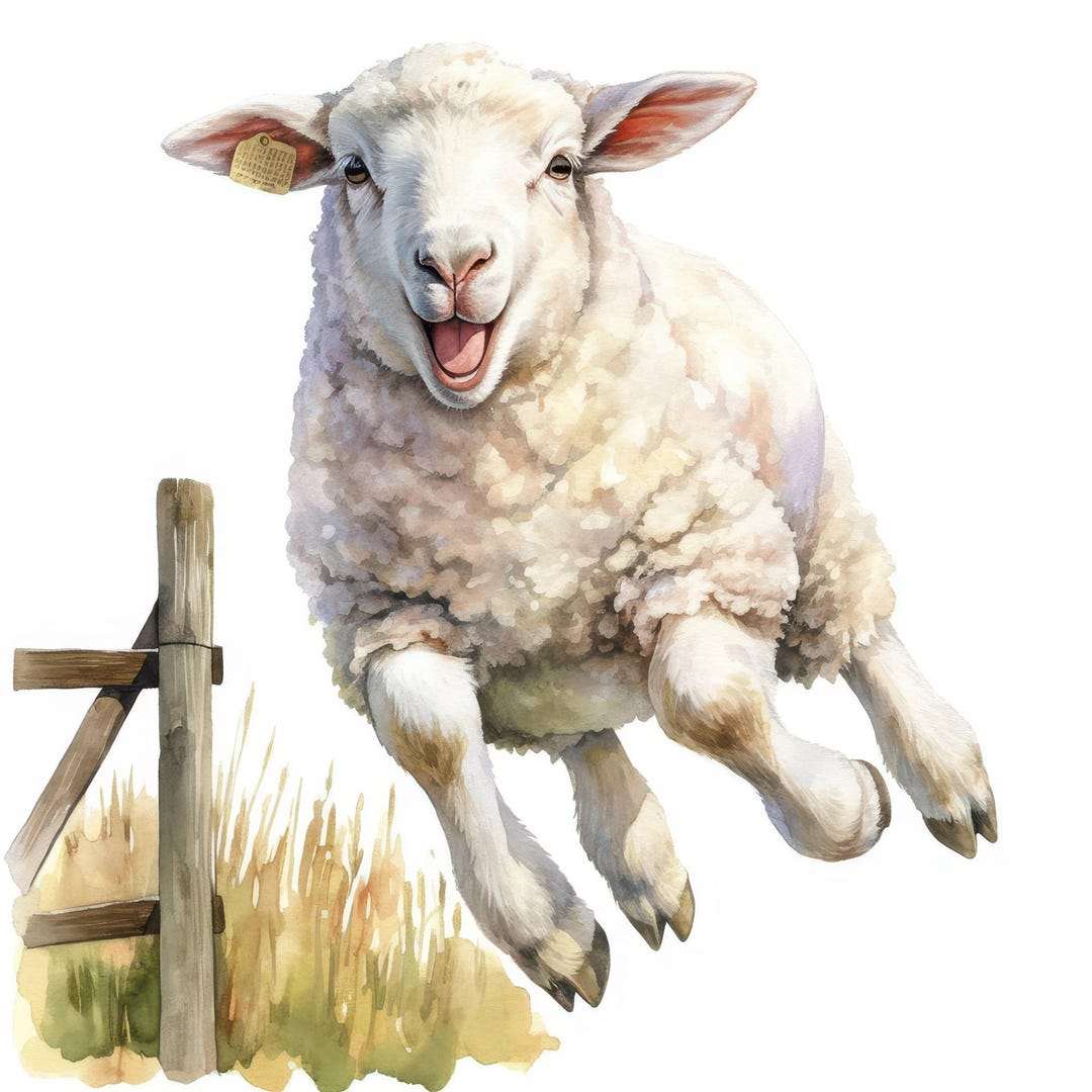 10 Sheep Farm Clipart Bundle, Fluffy Sheep Designs, Printable ...