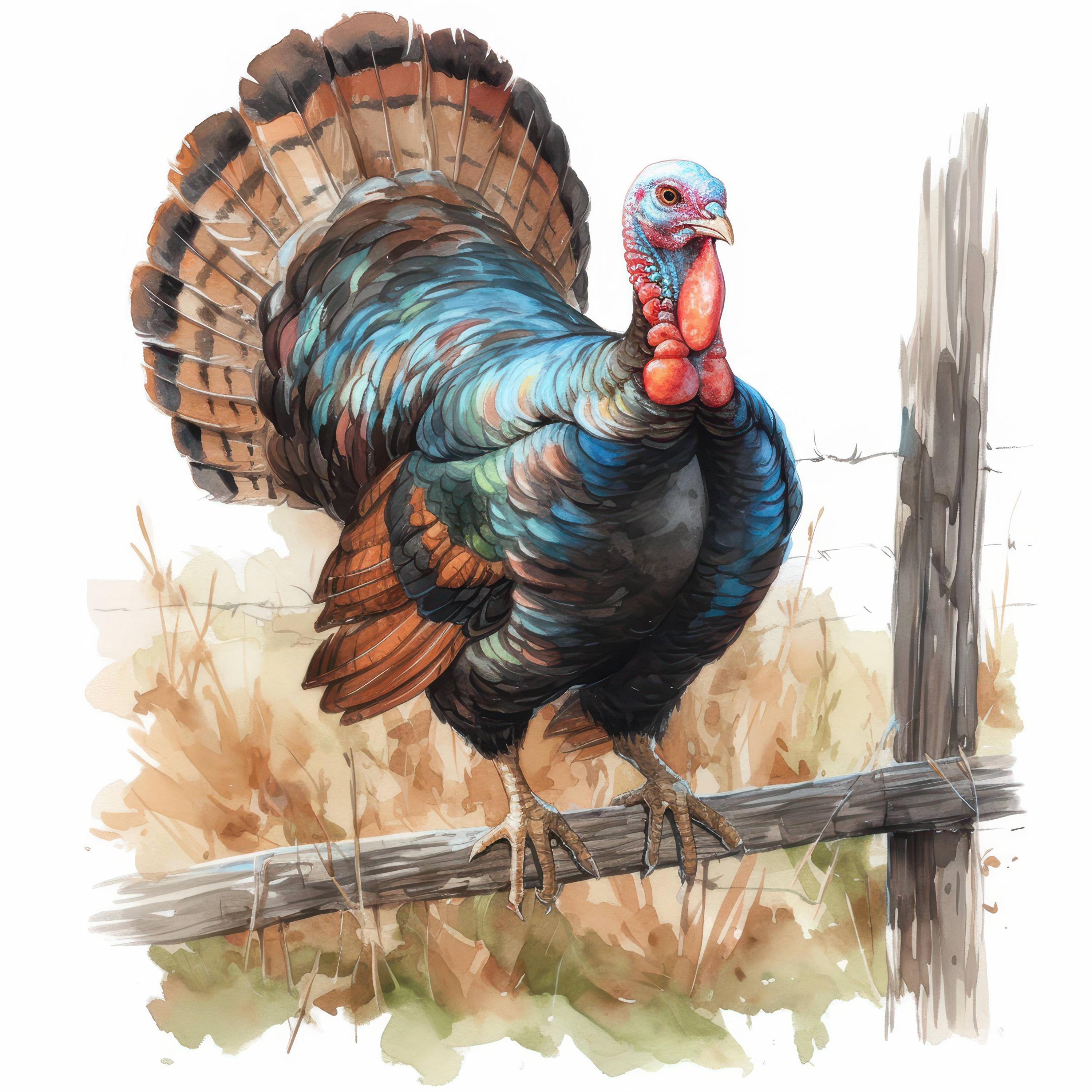 10 Turkey Farm Clipart Bundle, Rustic Poultry Artwork, Printable ...