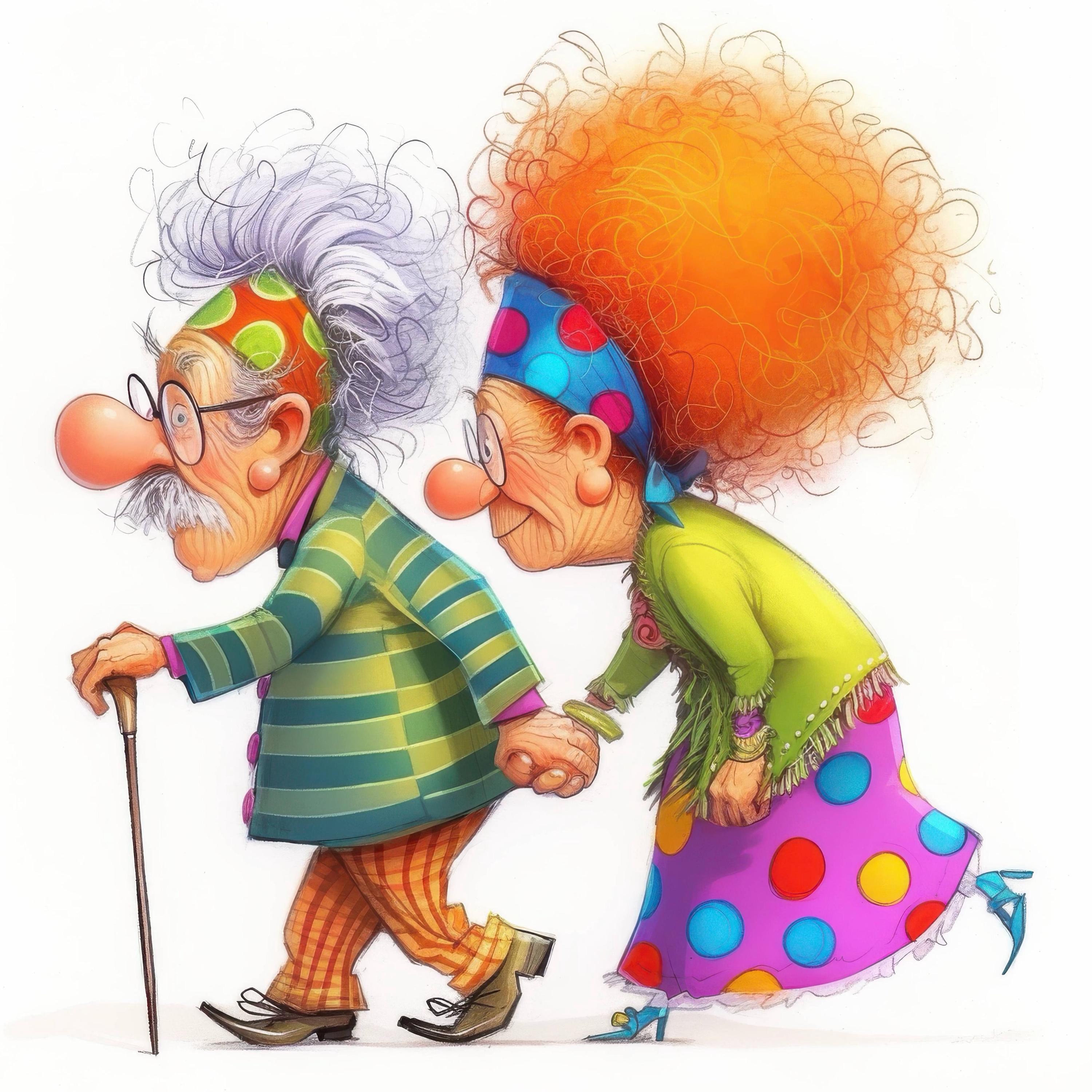 Cute Old People Clip Art 10 High Res Watercolor Jpgs for Junk ...