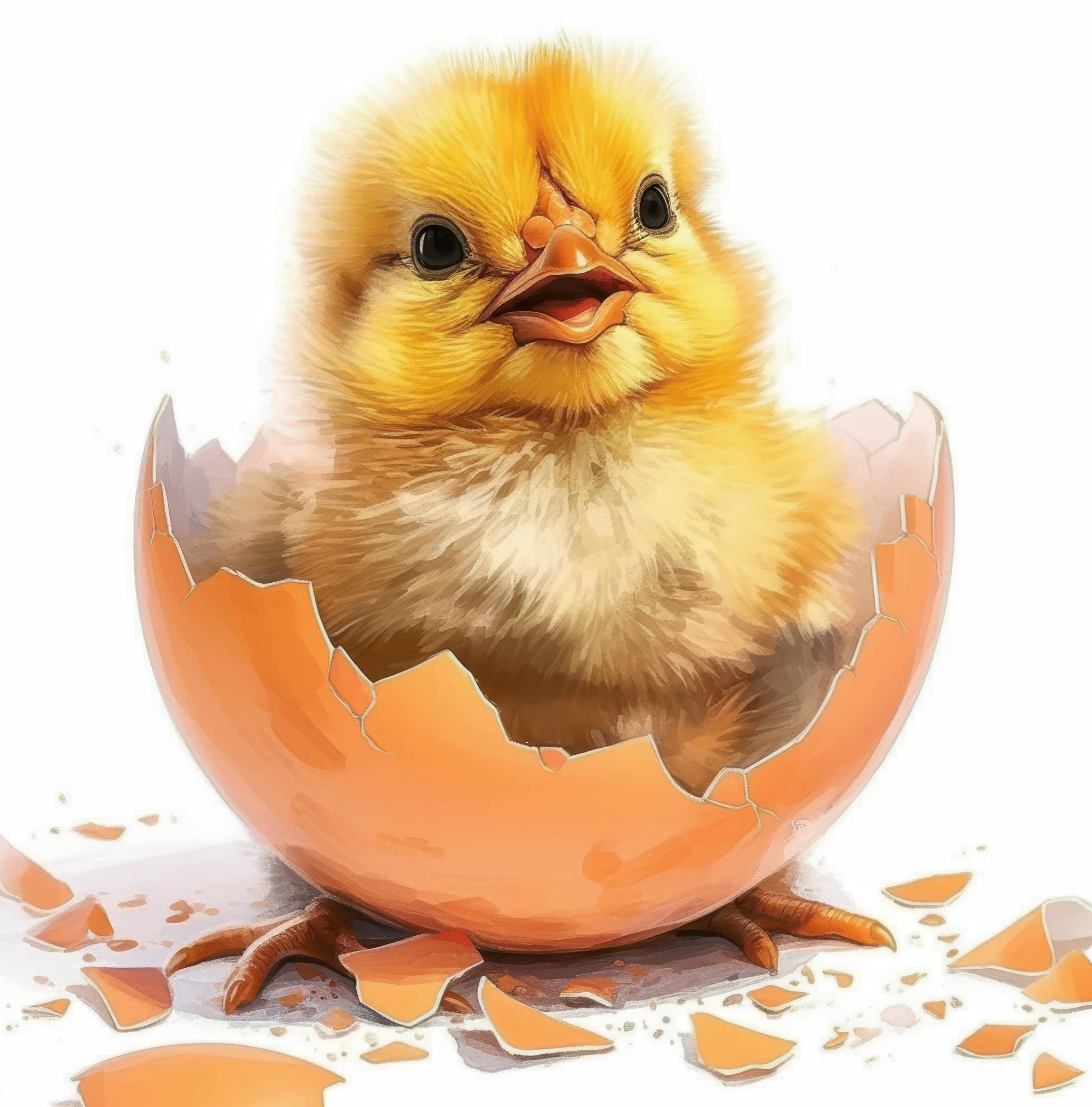 11 Hatching Chick Clipart Bundle, Adorable Baby Bird Illustration ...