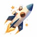 21 Space Rocket Clipart Bundle, Fun Outer Space Illustration, Printable ...
