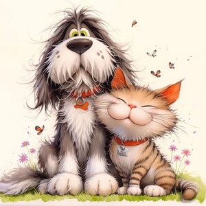 Quirky Animal Friends Clip Art 10 High Res Watercolor Jpgs for Junk ...