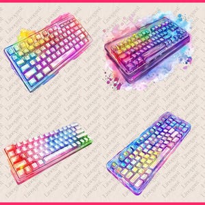 19 PNG Keyboard With Rainbow Colors Clipart, Gaming Keyboard Clipart ...