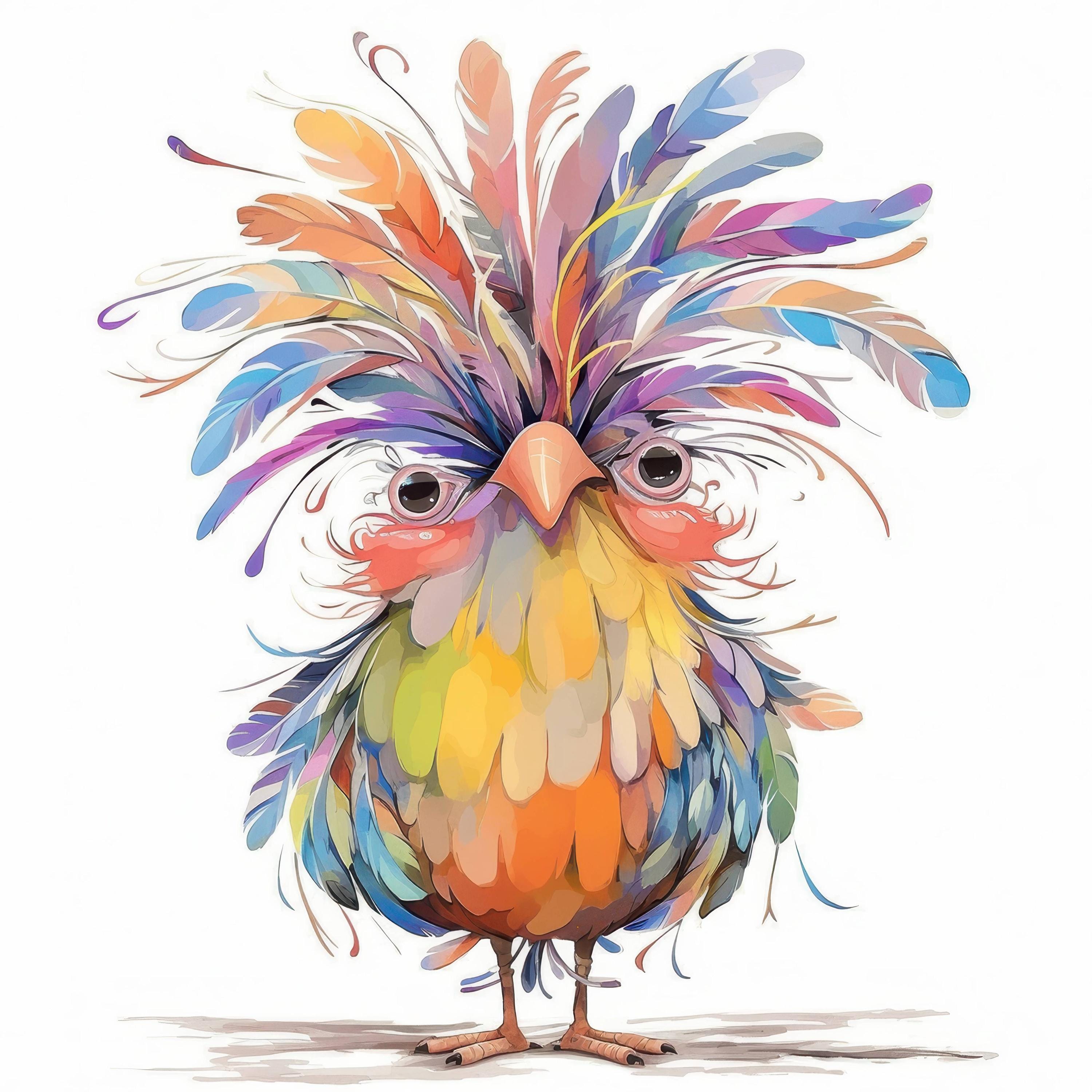 12 Whimsical Bird Clipart Bundle, Cheerful Songbird Illustration ...