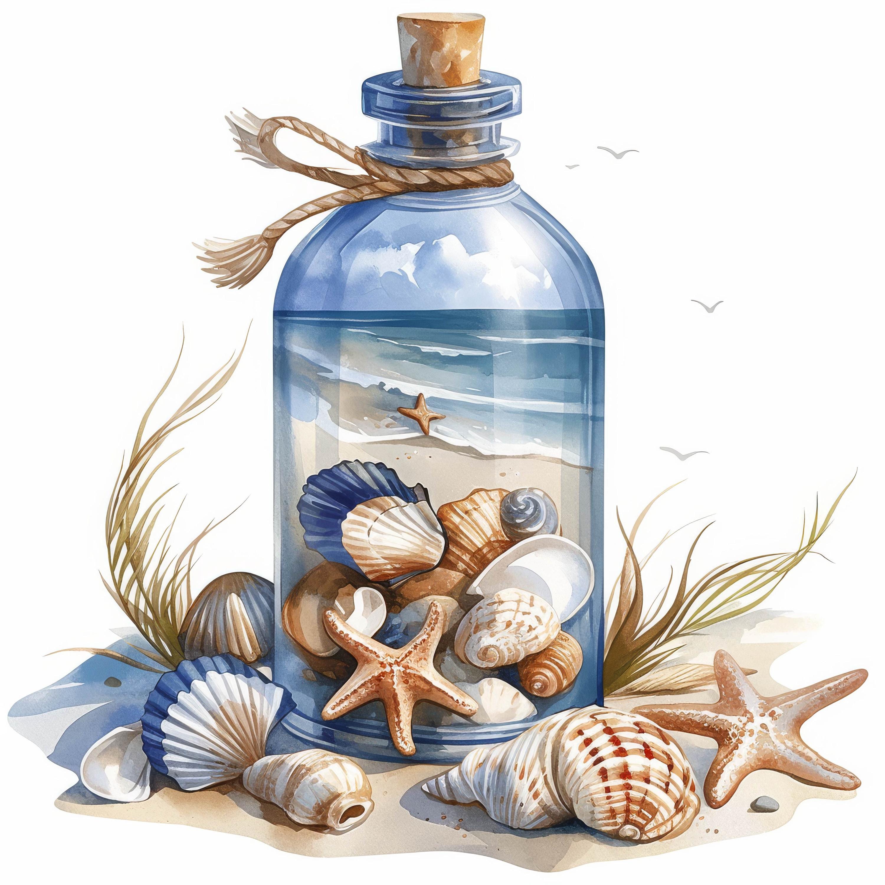 Sea Shell Scenery Clipart 11 High Res Watercolor Jpgs, Junk Journals ...