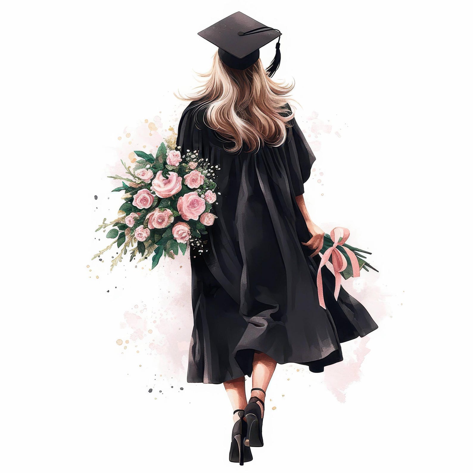 11 Girl Graduation Clipart Bundle, Student Academic Celebration ...