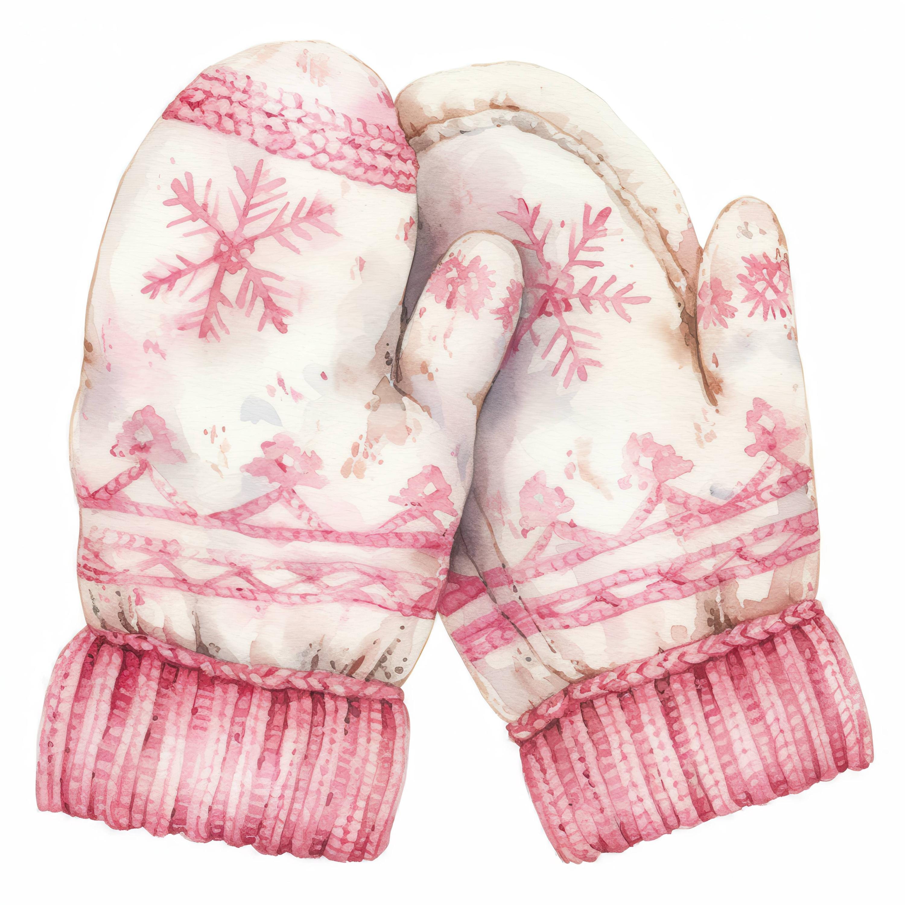 11 Pink Mittens Winter Clipart Bundle, Cozy Handwarmer Illustration ...