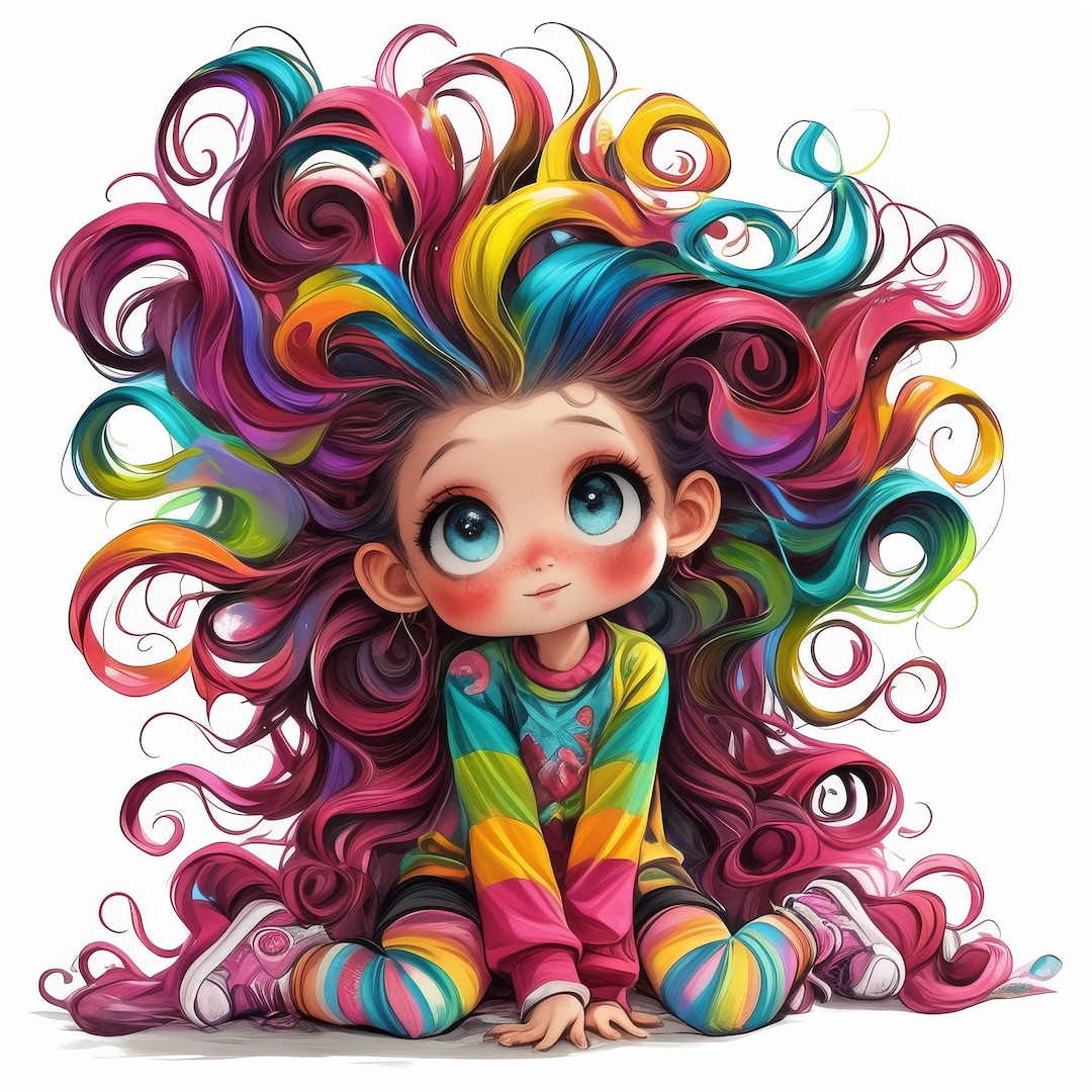 Quirky Little Girl Clip Art 12 High Res Watercolor Jpgs Junk Journals ...