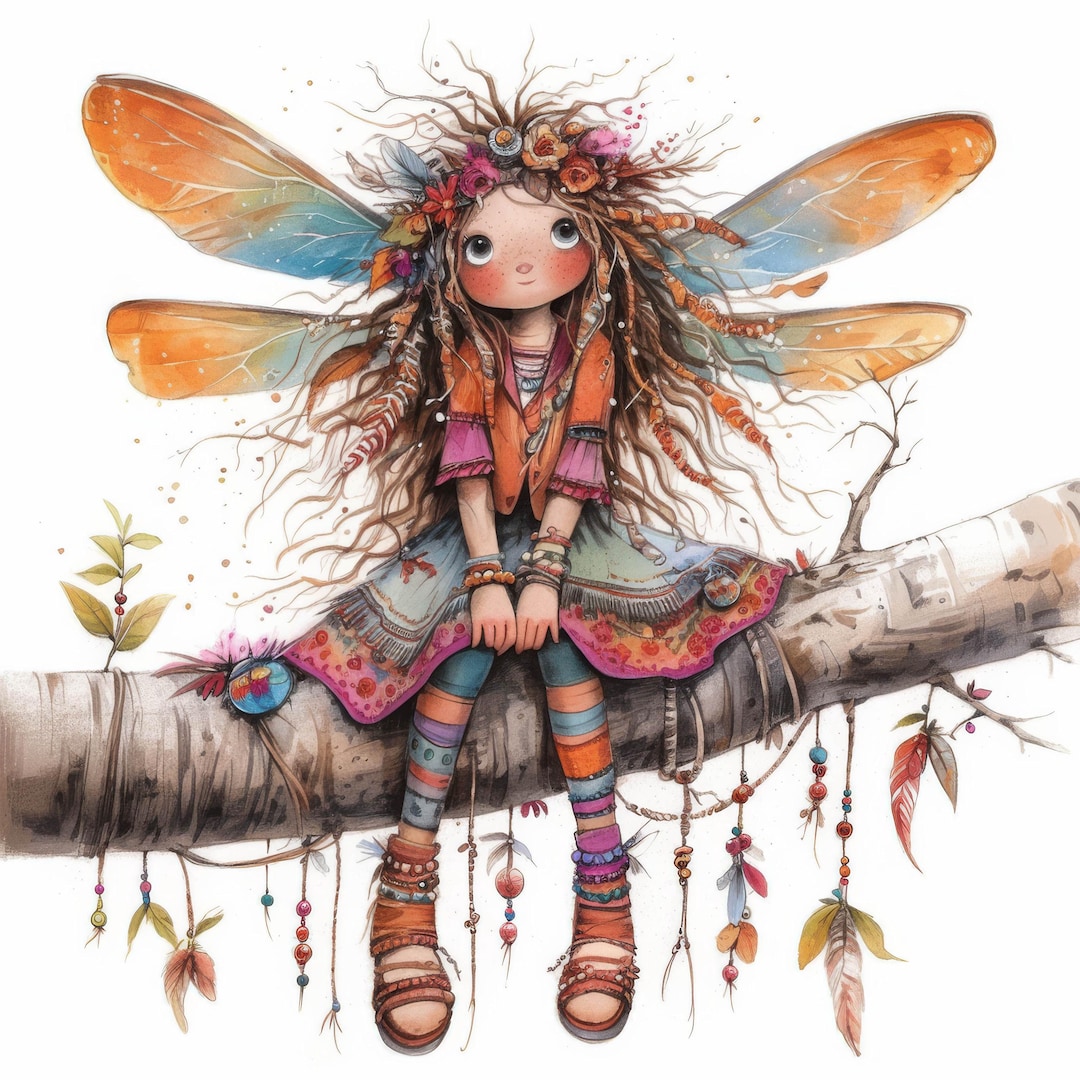 Whimsical Pixie Clip Art 11 High Res Watercolor Jpgs for Junk Journals ...