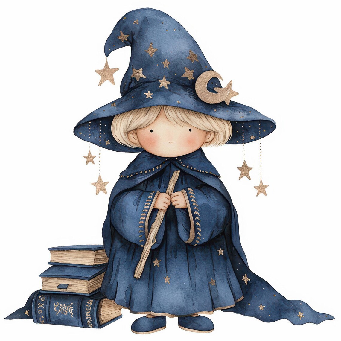 13 Spooky Cute Boy Wizard Clipart, Pastel Wizard Boy Illustration ...