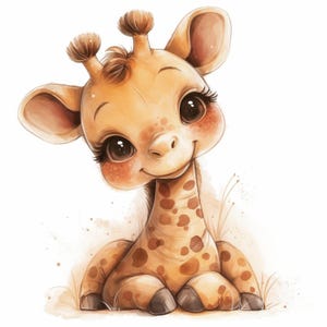 11 Adorable Baby Giraffe Clipart Bundle, Cute Safari Animal ...