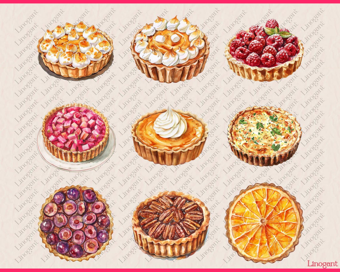 34 Sweet Tarts Clipart | Tarts With Peach, Strawberry, Jam, Almond ...