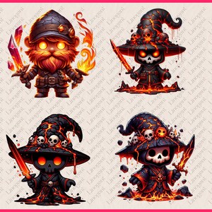 29 PNG Fiery Sword Gnomes Clipart, Halloween Magical Gnomes With Fire ...