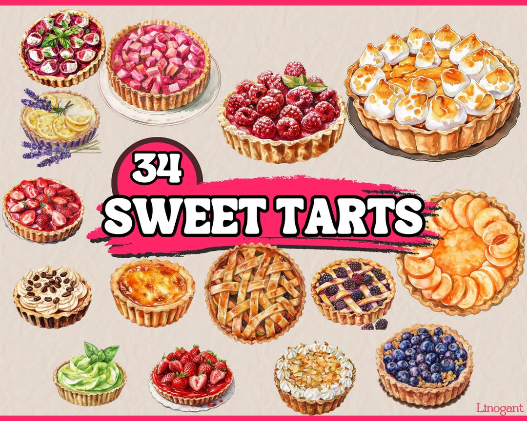 34 Sweet Tarts Clipart | Tarts With Peach, Strawberry, Jam, Almond ...