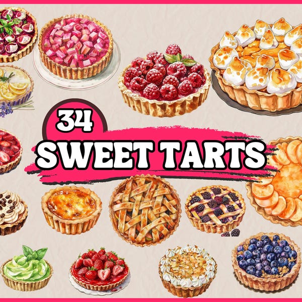 Sweet Tarts Clipart - Etsy