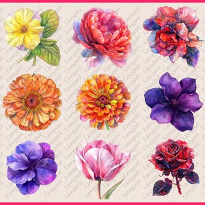 44 PNG Neon Flower With Petal Clipart, Floral Clipart With Vivid ...