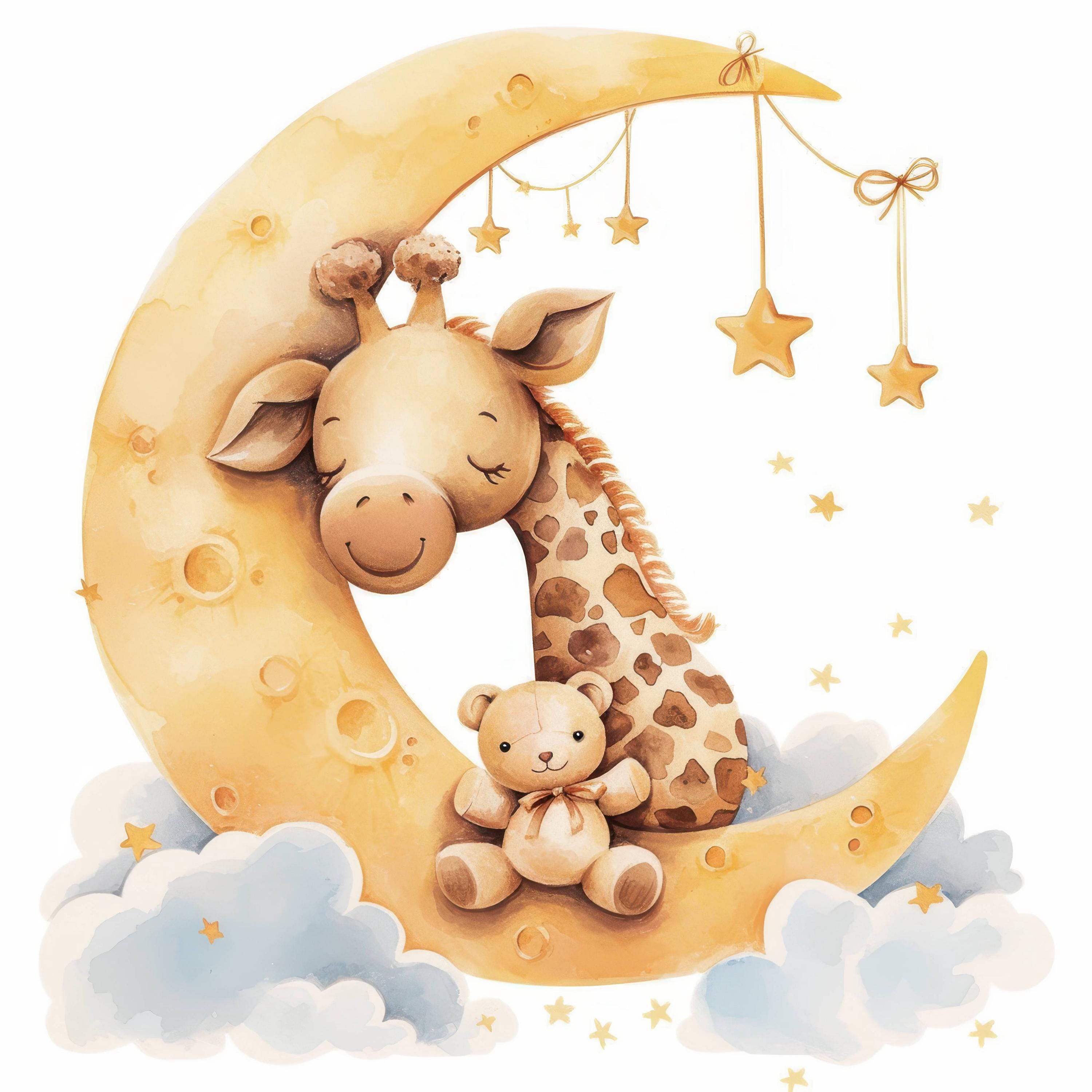 11 Baby Giraffe Clipart Bundle, Cute Safari Animal Illustration ...