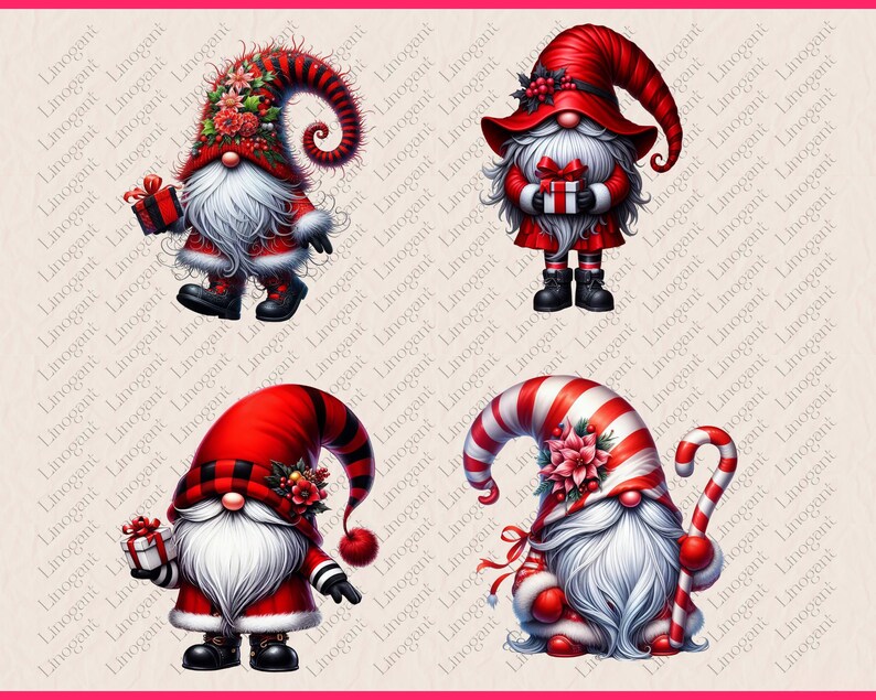 18 PNG Christmas Gnome Clipart | Cute Gnome, Gnome Bundle, Christmas ...