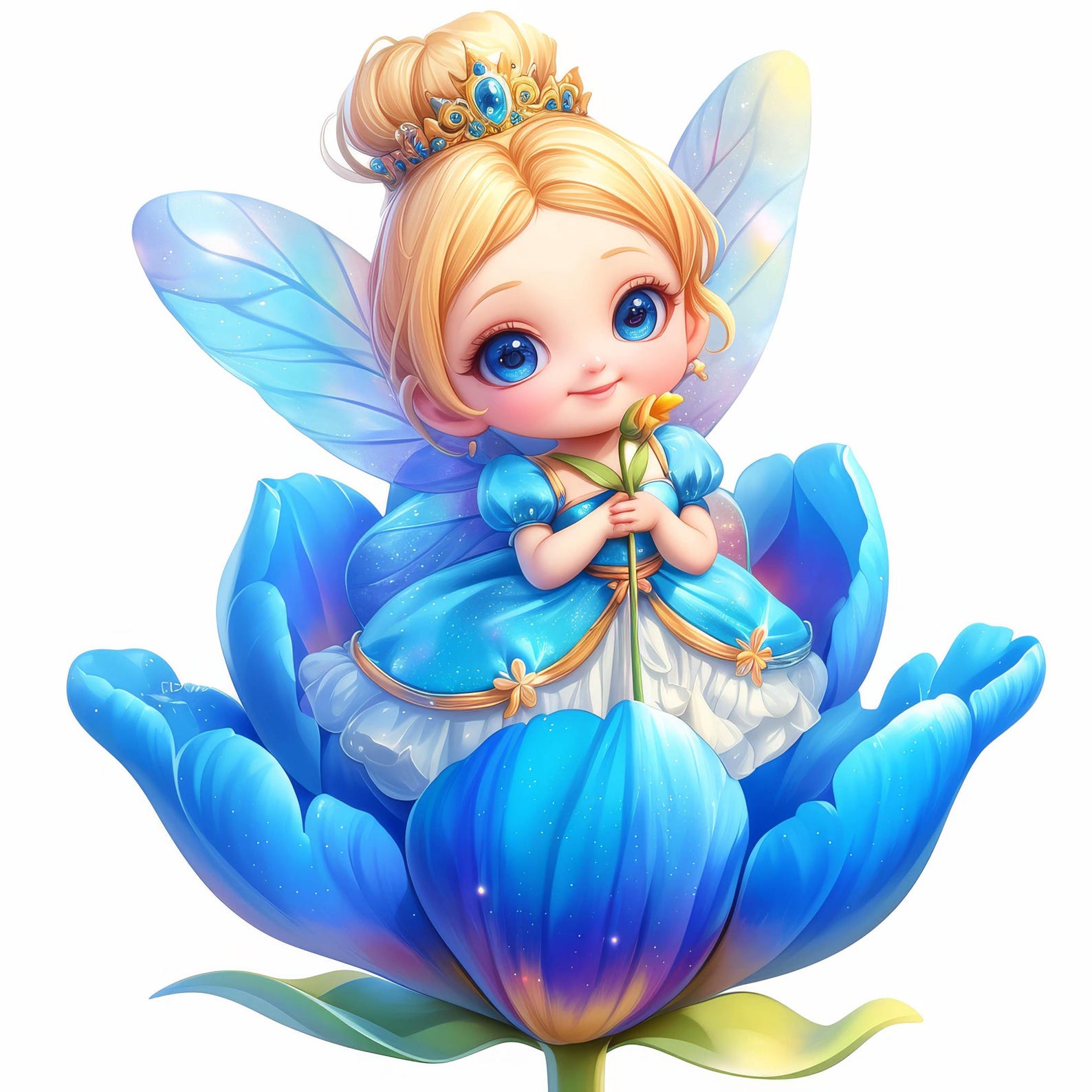 Fairy Princess With Flowers Clip Art 11 High Res Watercolor Jpgs Junk ...
